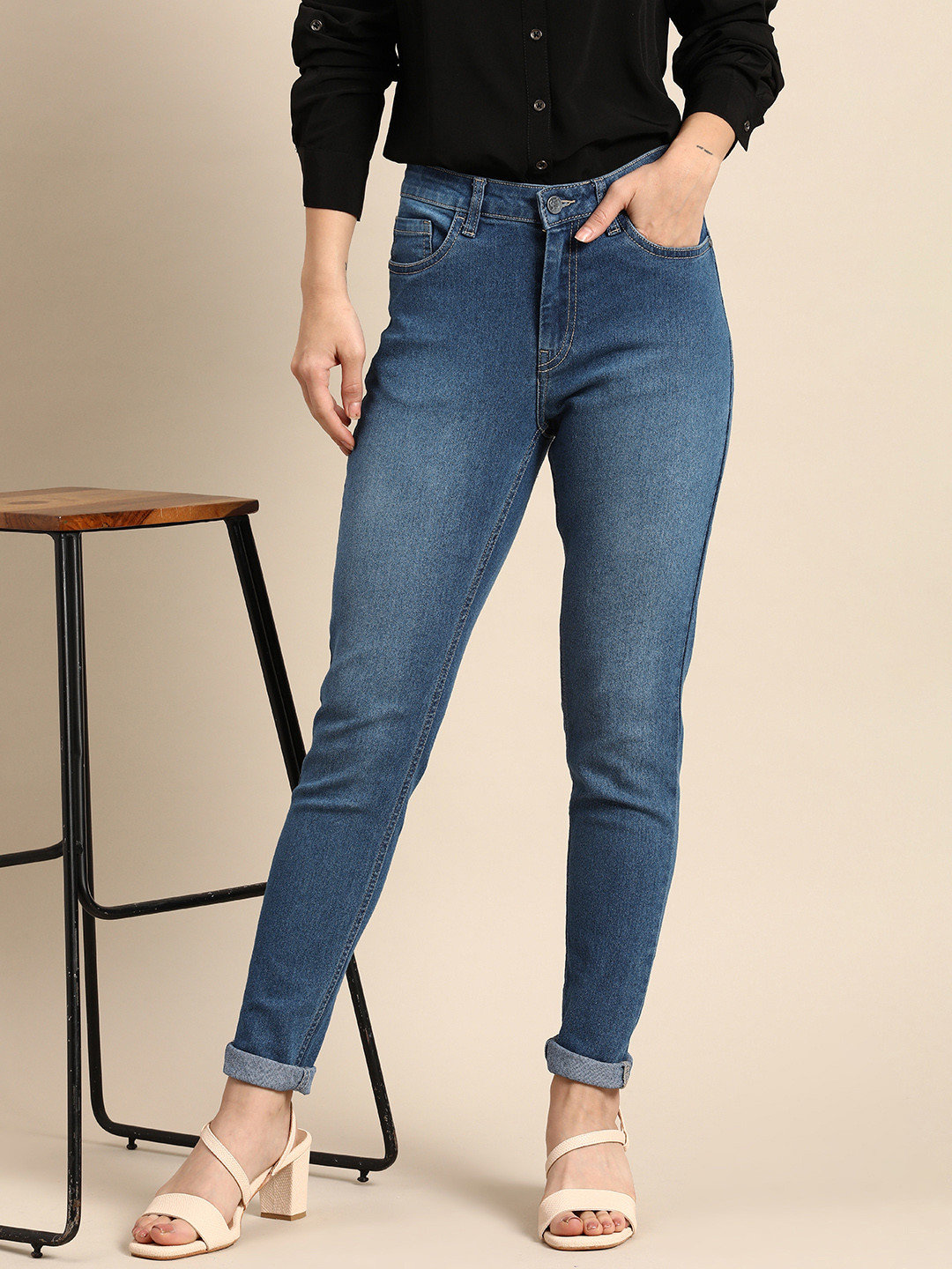 Buy All About You Women Skinny Fit Mid Rise Clean Look Light Fade ...