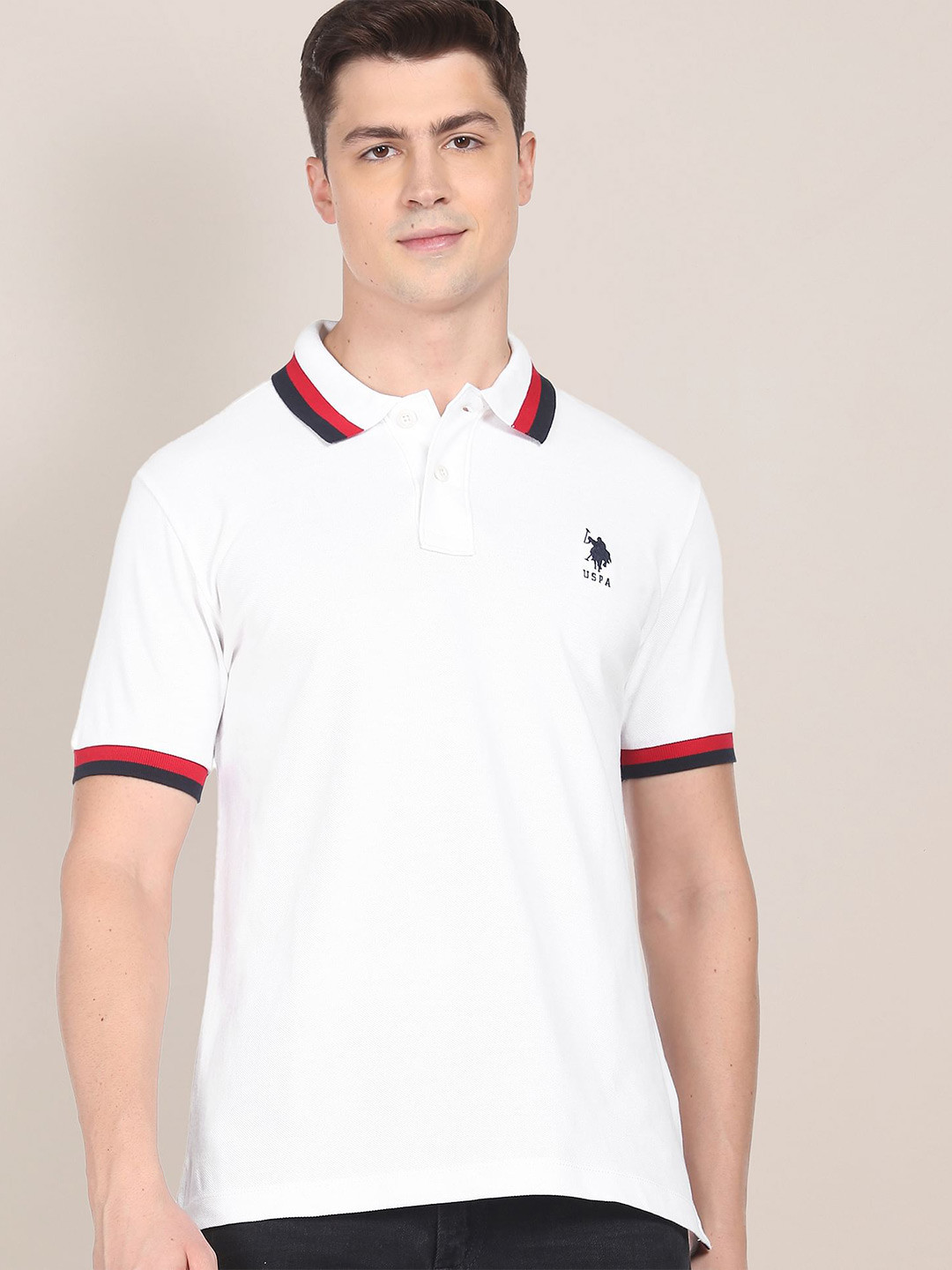 Buy U.S. Polo Assn. Pure Cotton Heritage Tipped Polo Collar T Shirt ...