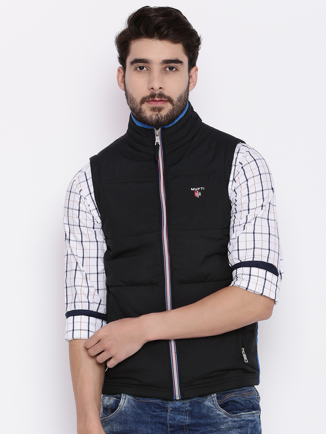 Buy Mufti Men Black Solid Padded Jacket - Jackets for Men 2056279 | Myntra