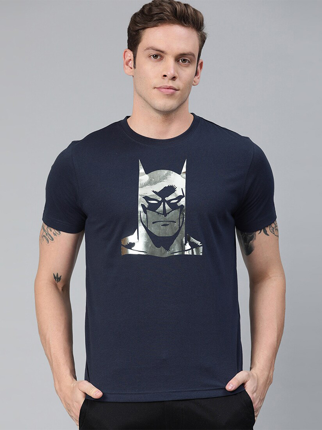 Buy Kook N Keech Batman Men Navy Blue Batman Printed T Shirt - Tshirts ...