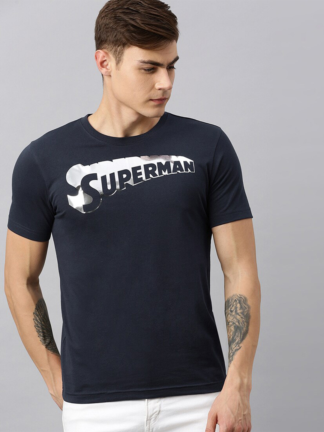 Buy Kook N Keech Superman Men Navy Blue Superman Printed T Shirt ...