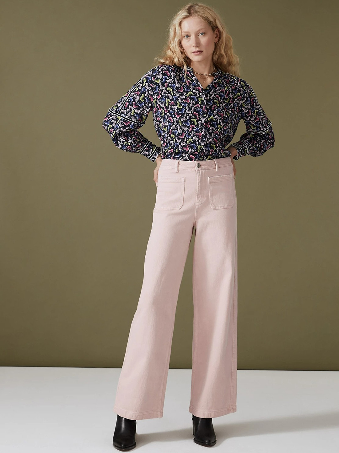 Buy Marks & Spencer Women Pink Straight Fit High Rise Jeans - Jeans for ...