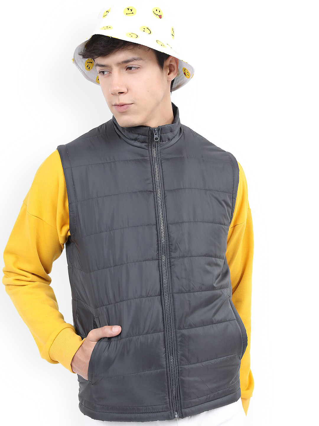 Buy KETCH Men Charcoal Grey Solid Padded Jacket - Jackets for Men ...