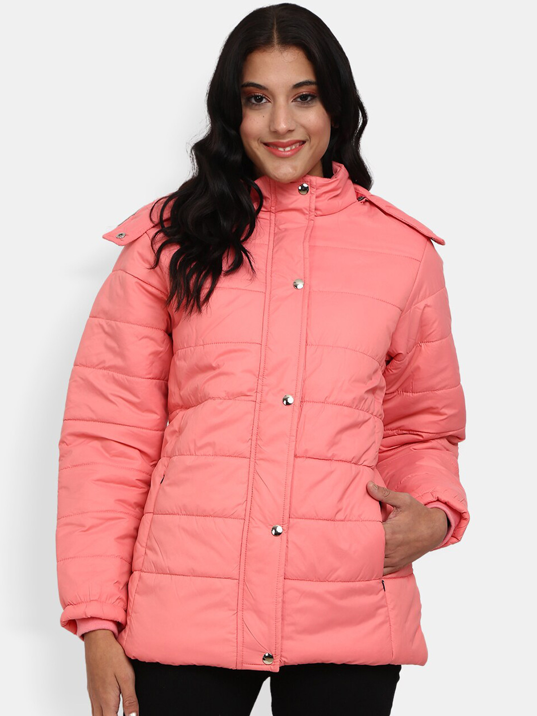 Buy V Mart Women Coral Puffer Jacket - Jackets for Women 20579248 | Myntra