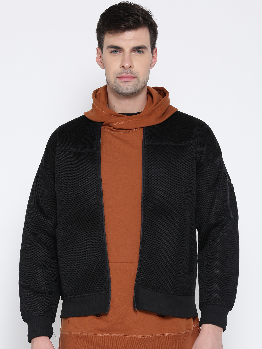 Buy FOREVER 21 Men Black Solid Jacket - Jackets for Men 2058369 | Myntra