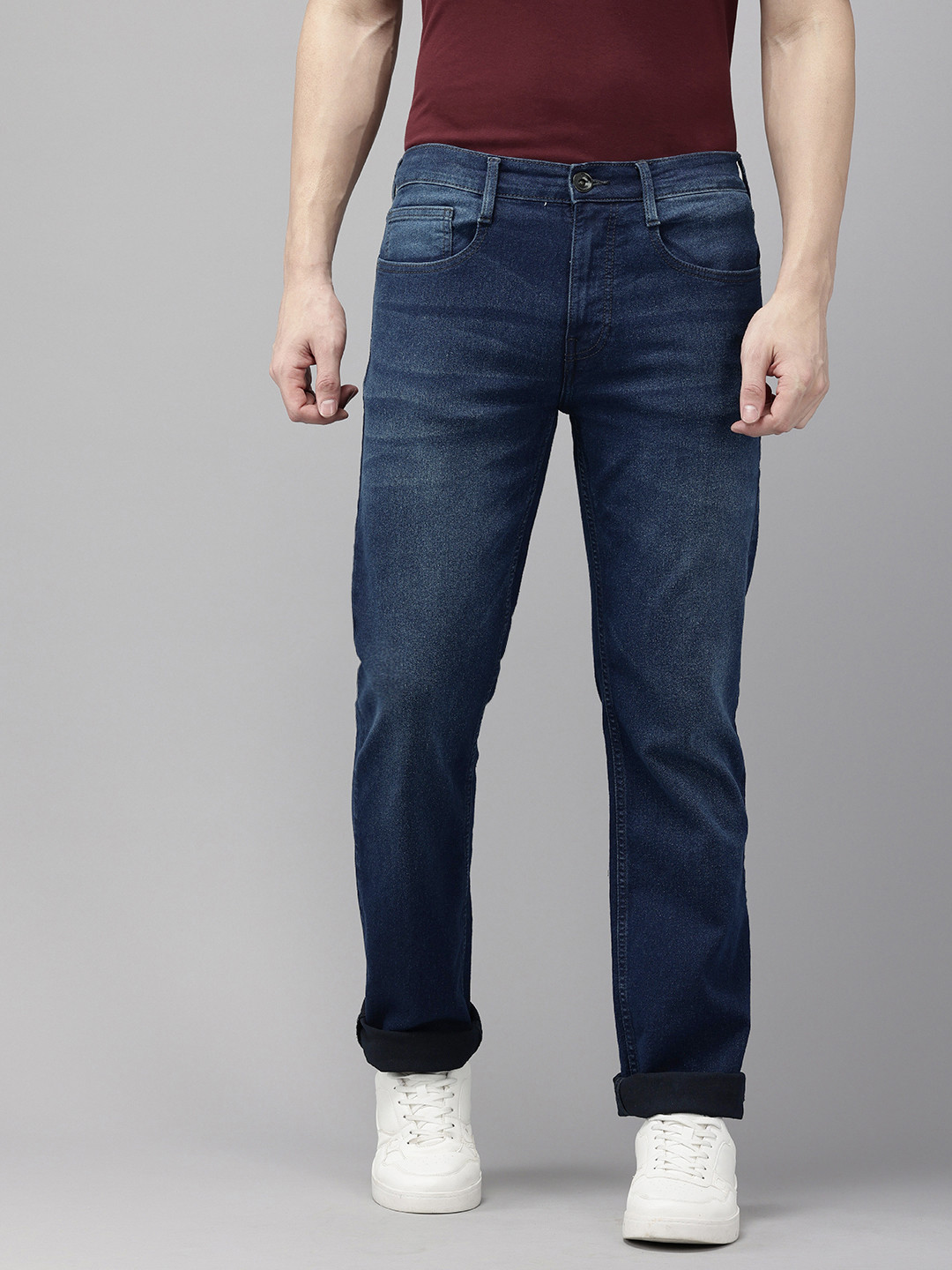 Buy Pepe Jeans Men Kingston Straight Fit Light Fade Stretchable Jeans ...