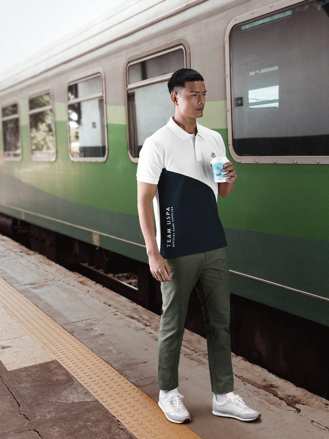 Buy U.S. Polo Assn. Men Colourblocked Polo Collar Casual T Shirt ...