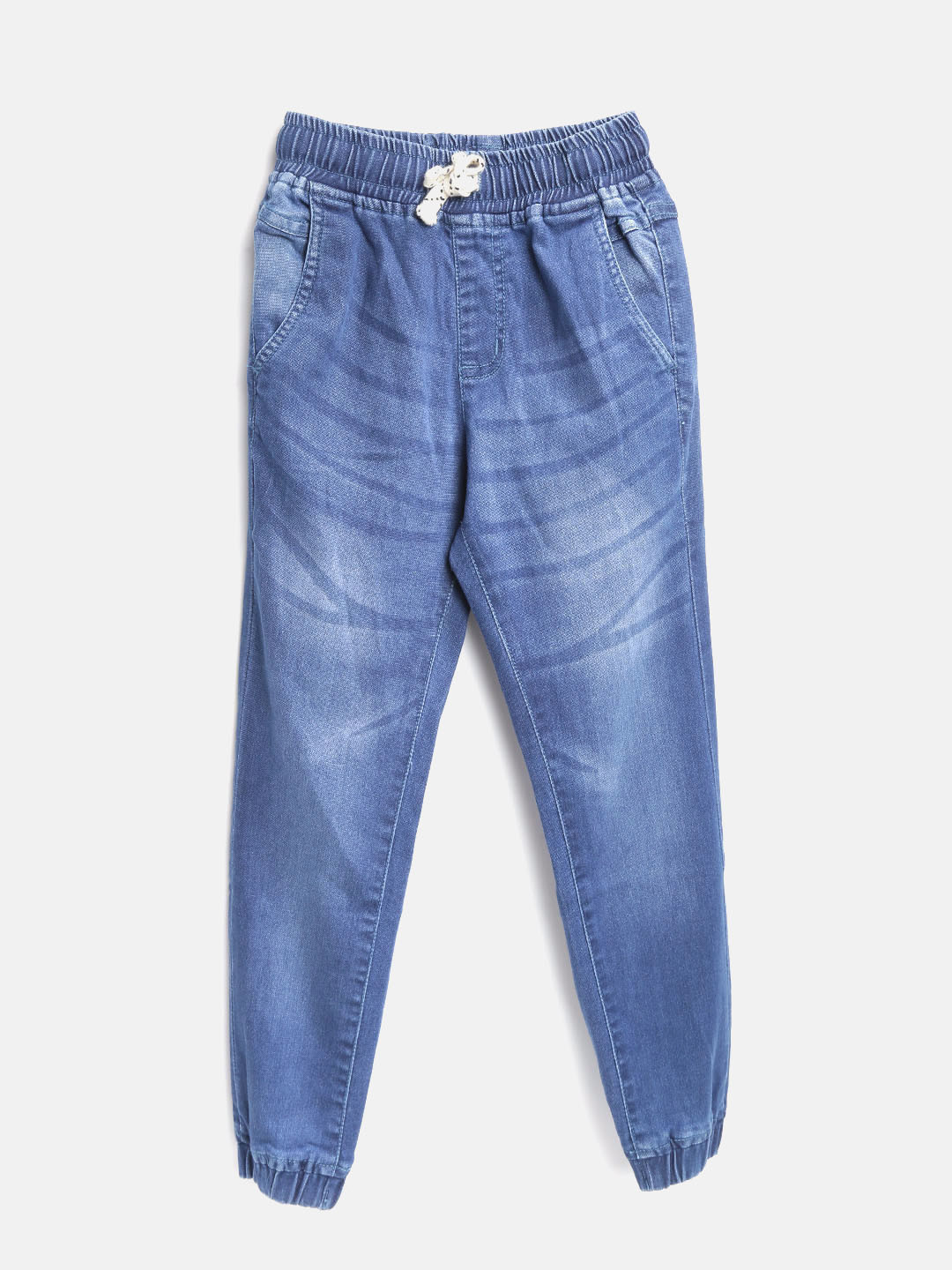 Buy YK Boys Blue Faded Denim Joggers - Trousers for Boys 2059247 | Myntra