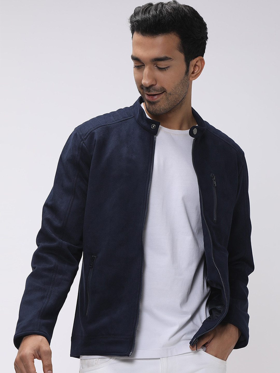 Buy Mufti Men Navy Blue Outdoor Tailored Jacket - Jackets for Men ...