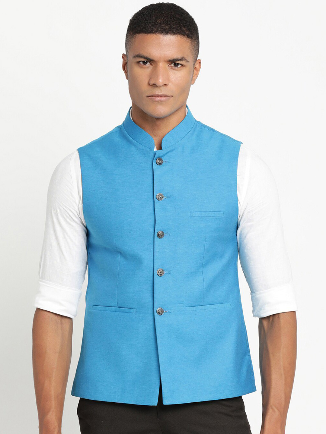 Buy Turtle Men Blue Solid Nehru Jacket - Nehru Jackets for Men 20595166 ...