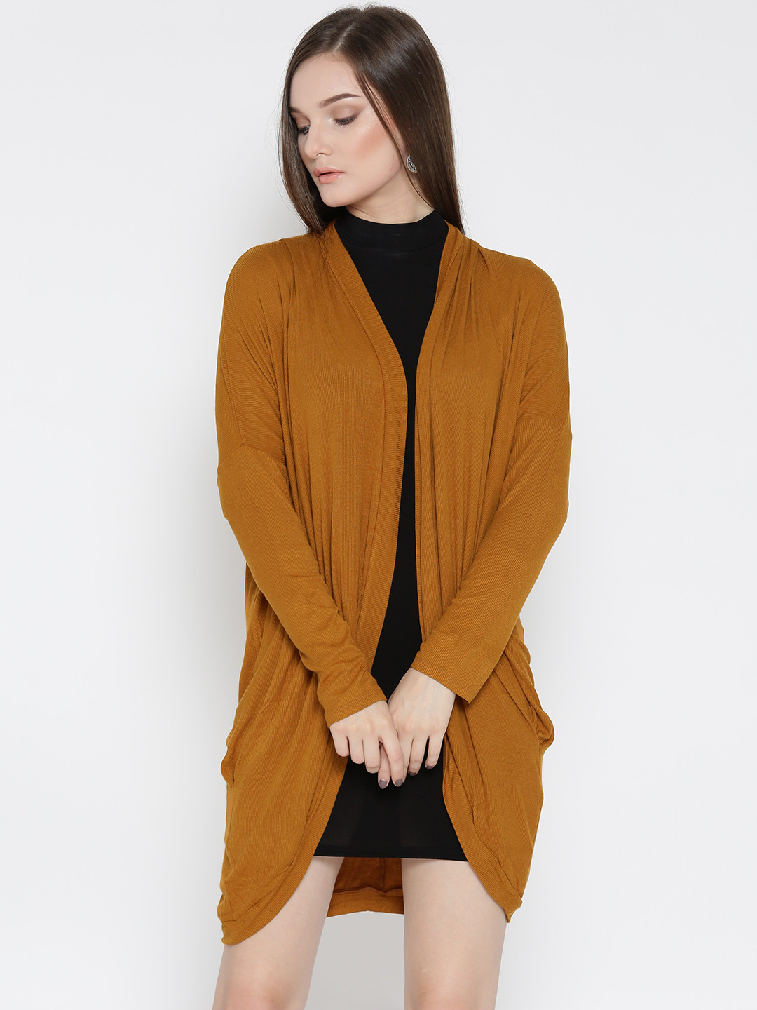 Buy FOREVER 21 Mustard Yellow Longline Shrug - Shrug for Women 2059675 ...