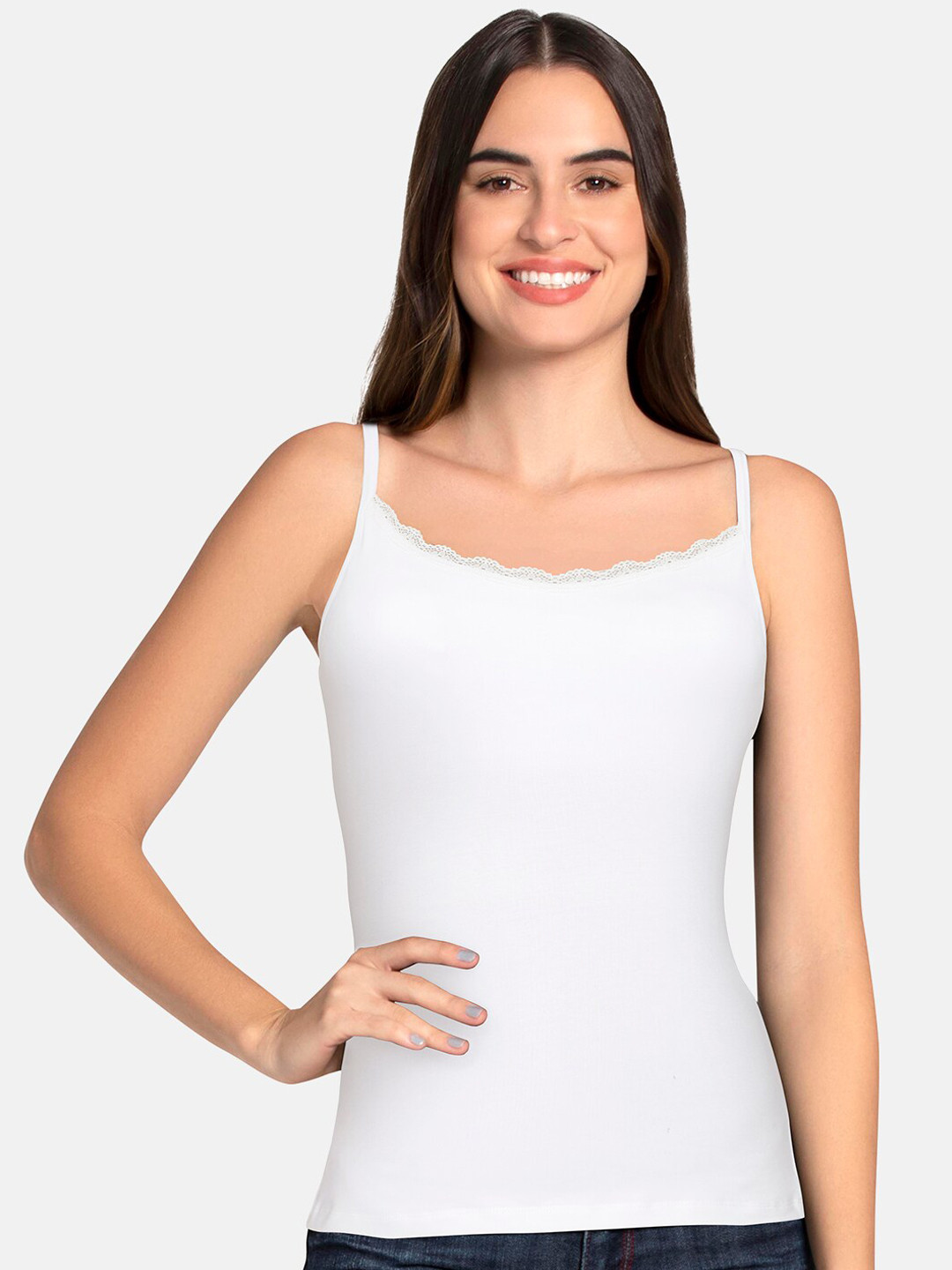 Buy Amante Women White Solid Lightly Padded Camisole - Camisoles for ...