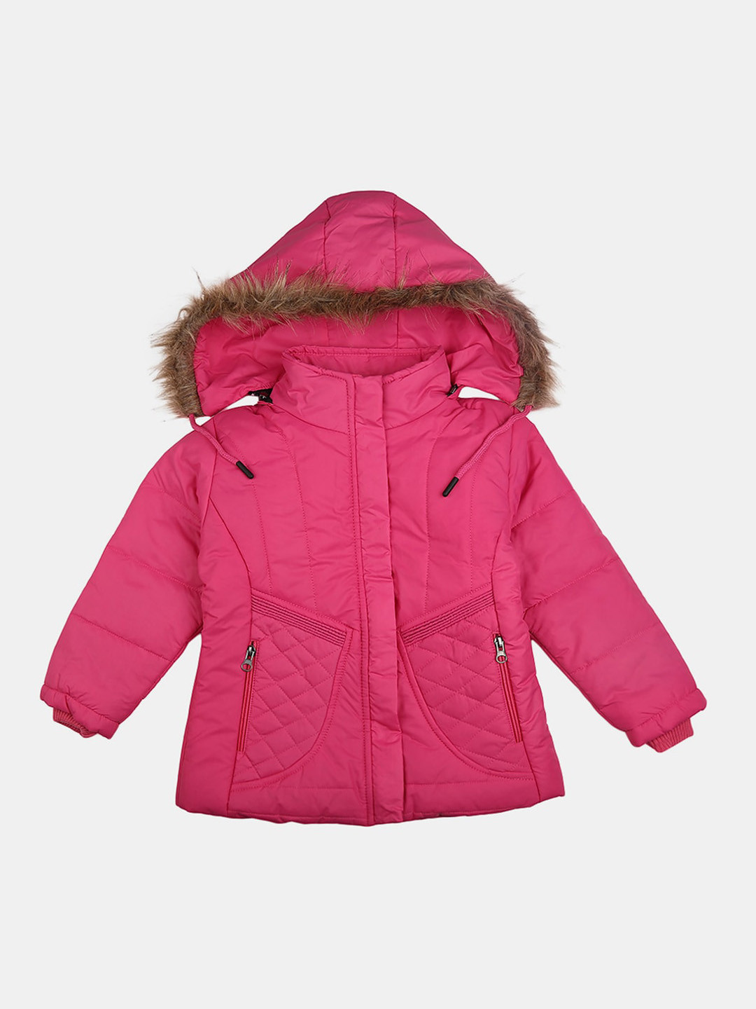 Buy V Mart Girls Fuchsia Outdoor Parka Jacket - Jackets for Girls ...
