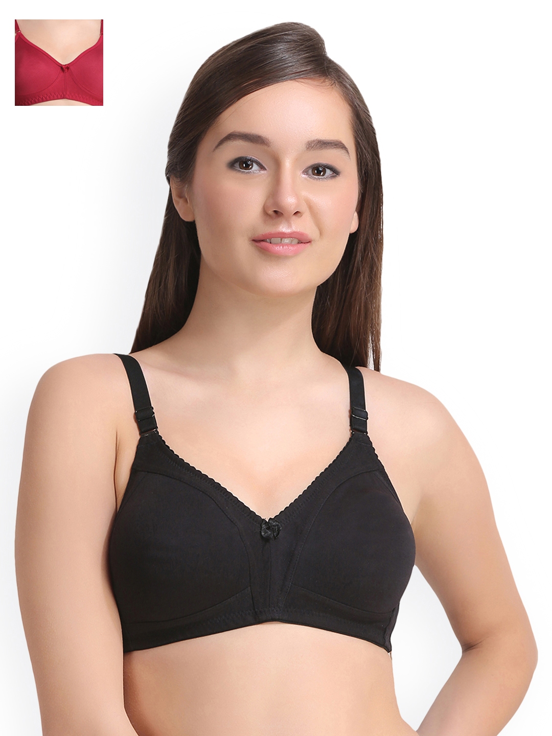 Buy Leading Lady Pack Of 2 Full Coverage T Shirt Bras Llconcent 2 Blk Mr Bra For Women 2060003