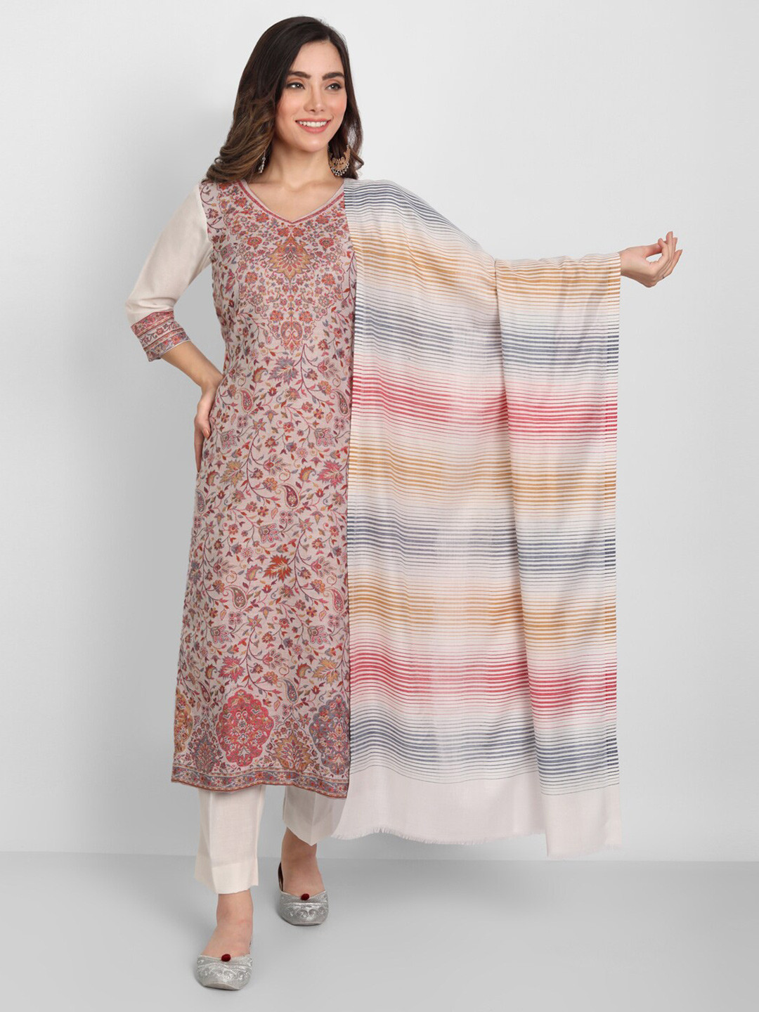 Buy Zamour Woven Design Acro Wool Unstitched Dress Material - Dress ...