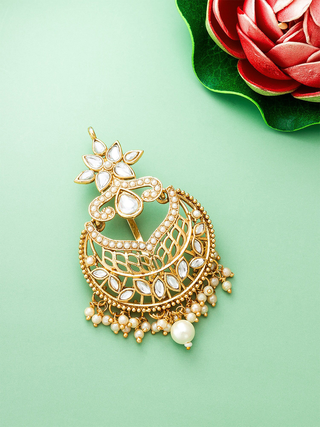 Buy Aadita Women Gold Toned & Green Hair Accessory - Hair Accessory for ...