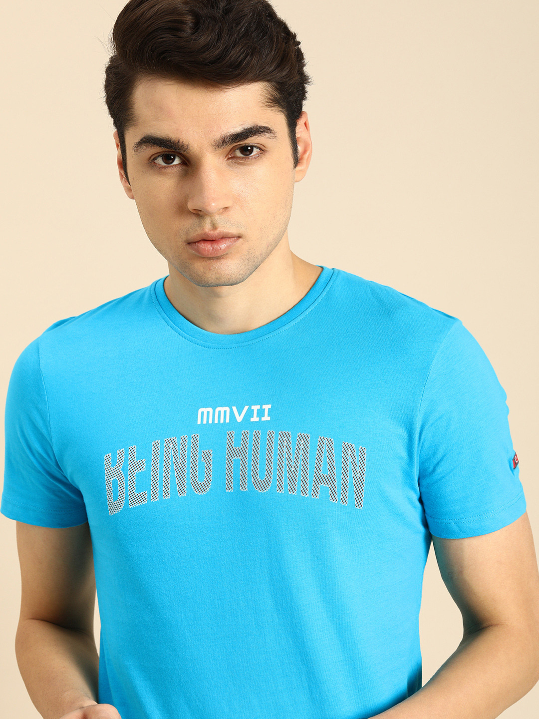 Buy Being Human Clothing Men Brand Logo Printed Pure Cotton T Shirt ...