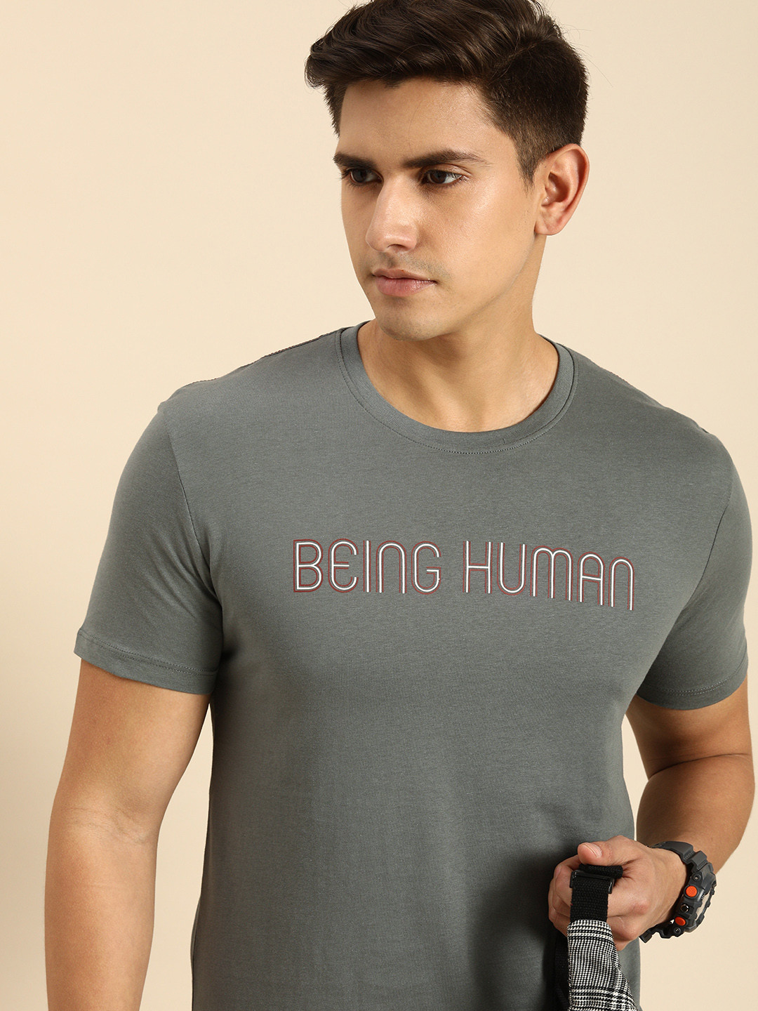 Buy Being Human Clothing Men Brand Logo Printed Pure Cotton T Shirt ...