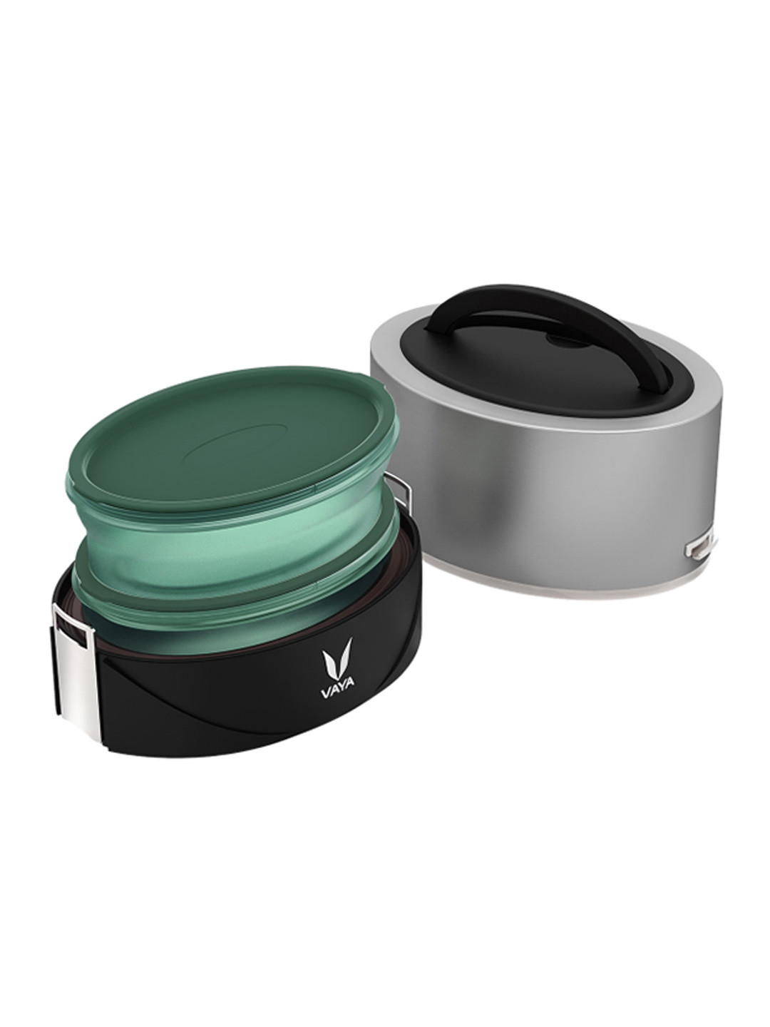 Buy Vaya Kids Tyffyn Flex Black Microwave Safe Solid Lunch Box 600 Ml ...