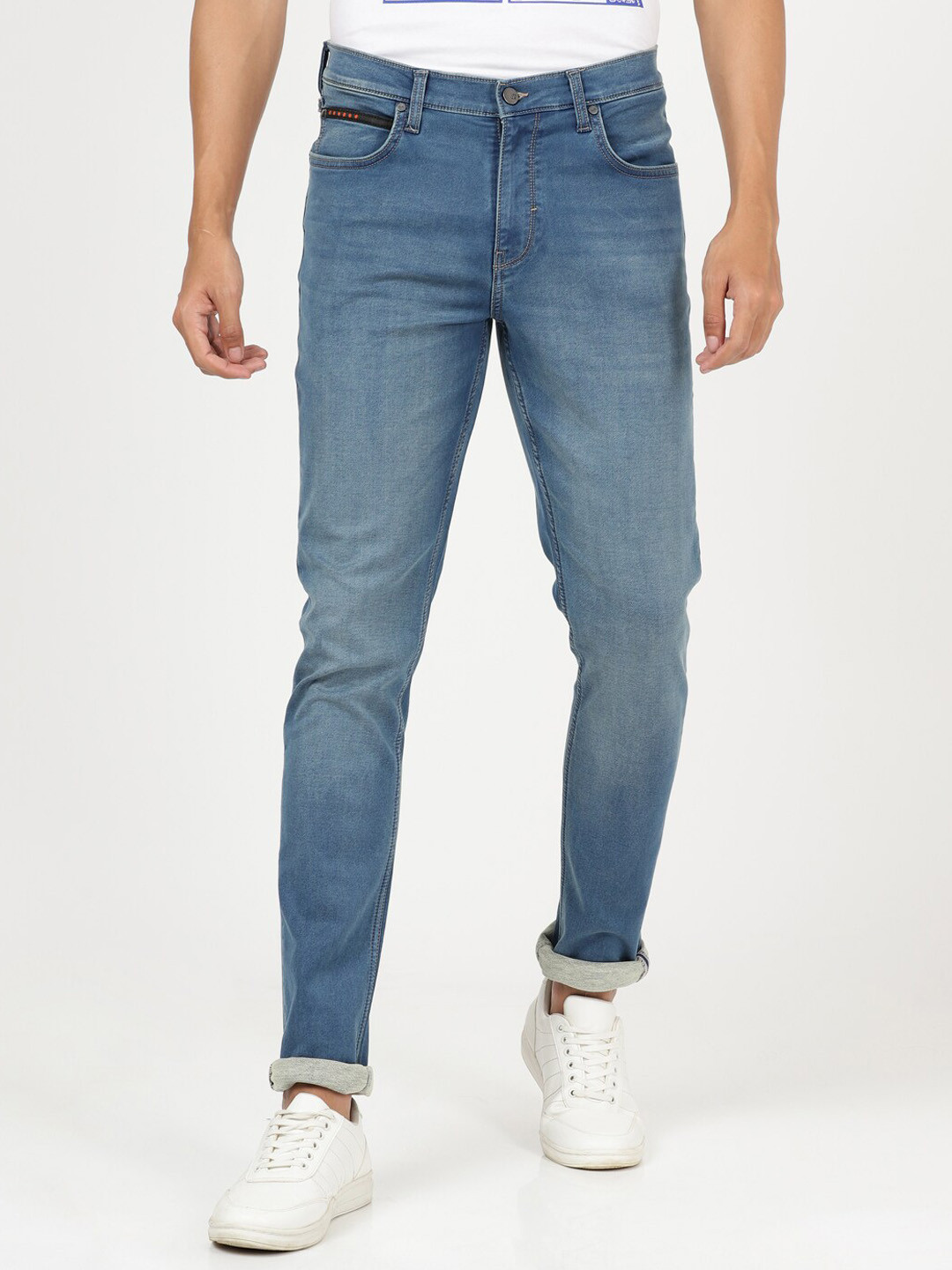 Buy Lee Men Blue Bruce Heavy Fade Stretchable Cotton Jeans - Jeans for ...