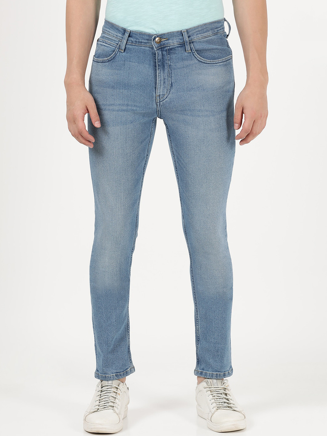 Buy Lee Men Blue Bruce Slim Fit Heavy Fade Stretchable Cotton Jeans ...