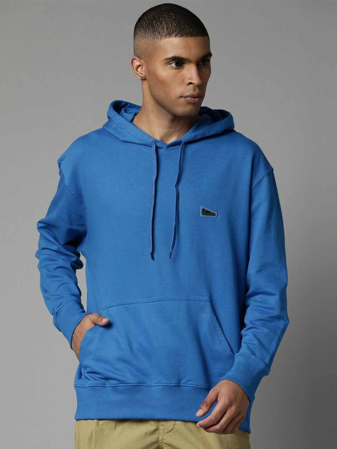 Buy Breakbounce Men Blue Hooded Pure Cotton Sweatshirt - Sweatshirts ...
