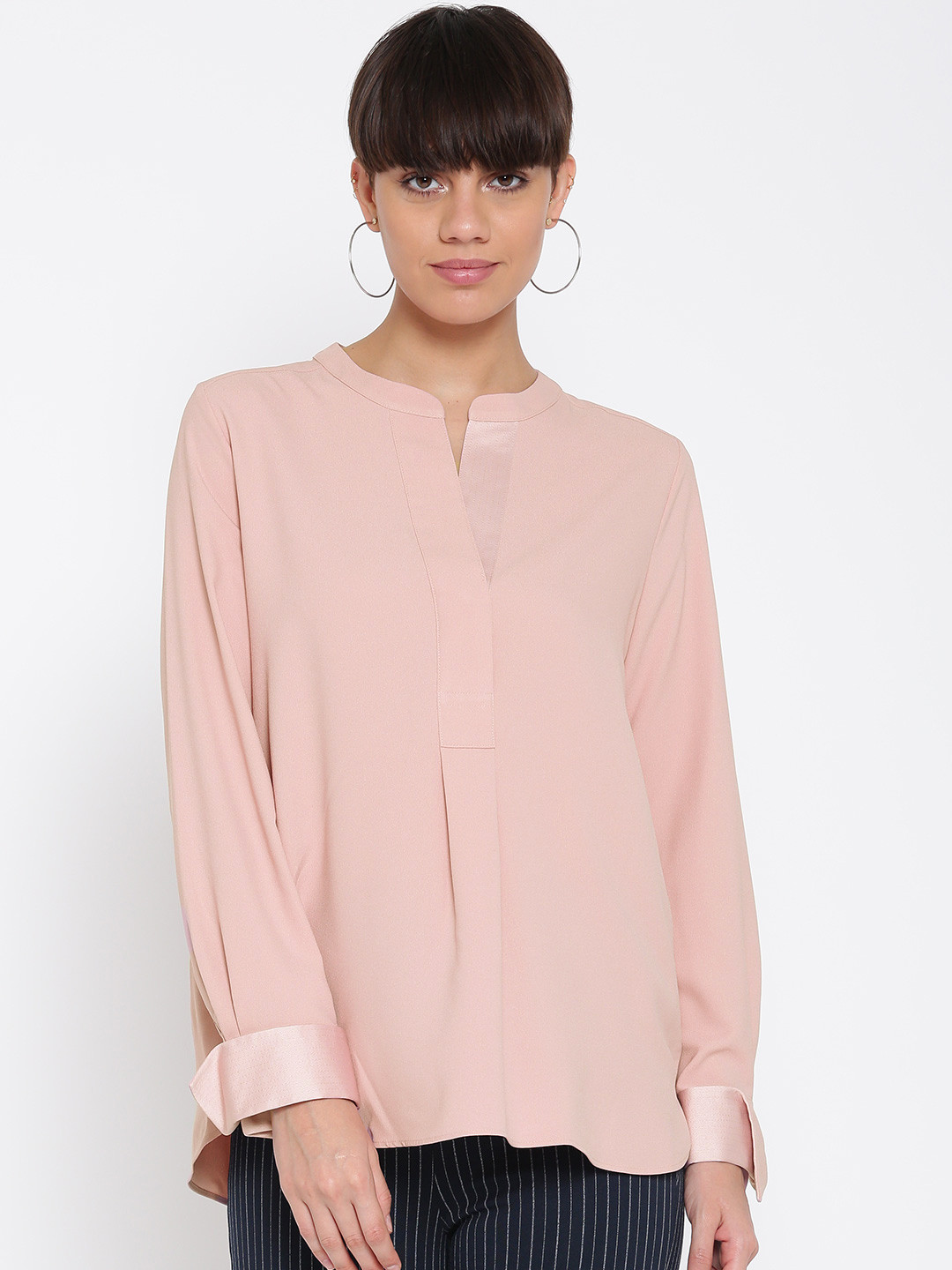 Buy Marks & Spencer Women Pink Solid Shirt Style Top - Tops for Women ...