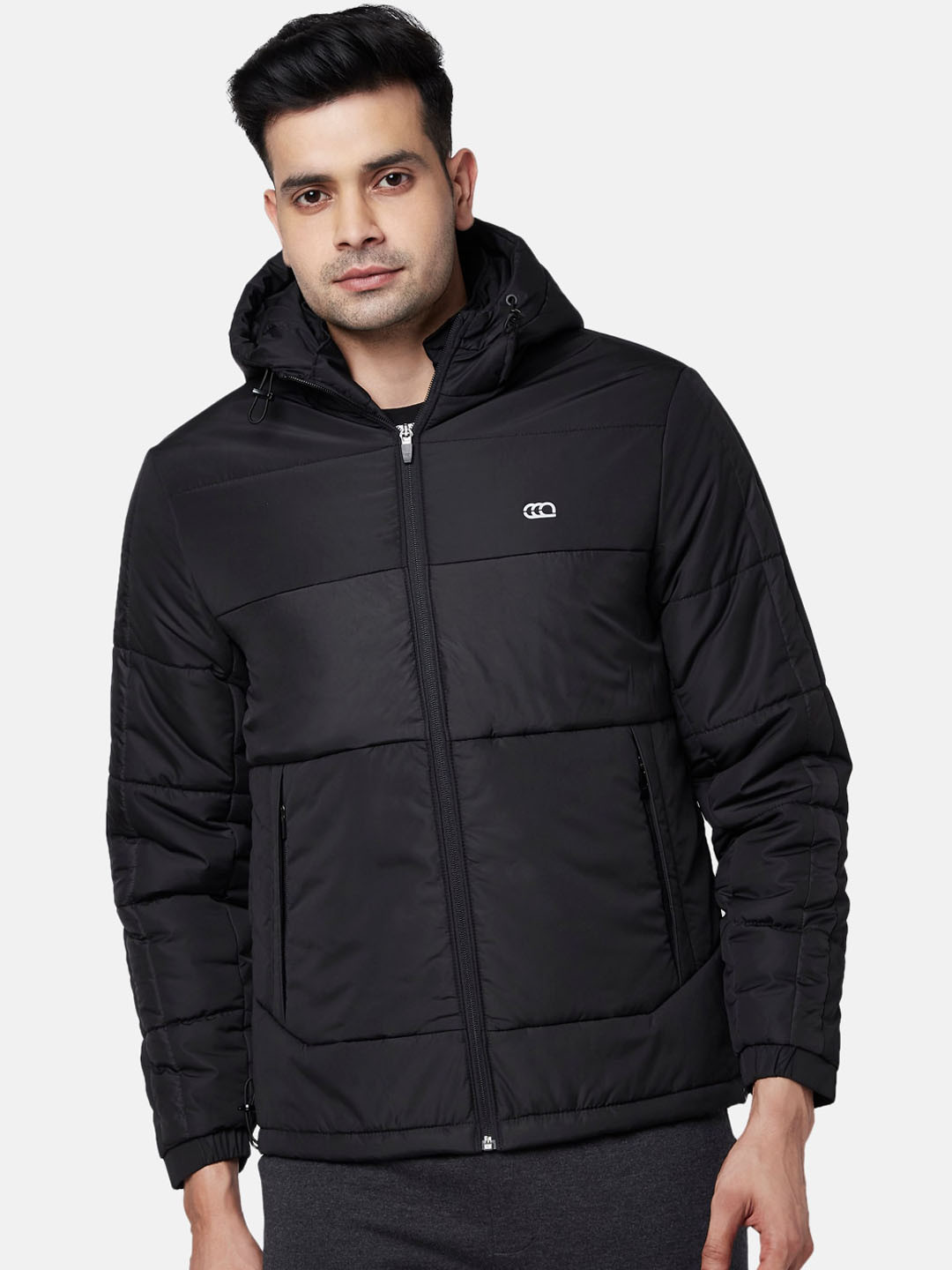 Buy Ajile By Pantaloons Men Black Hooded Padded Jacket - Jackets for ...