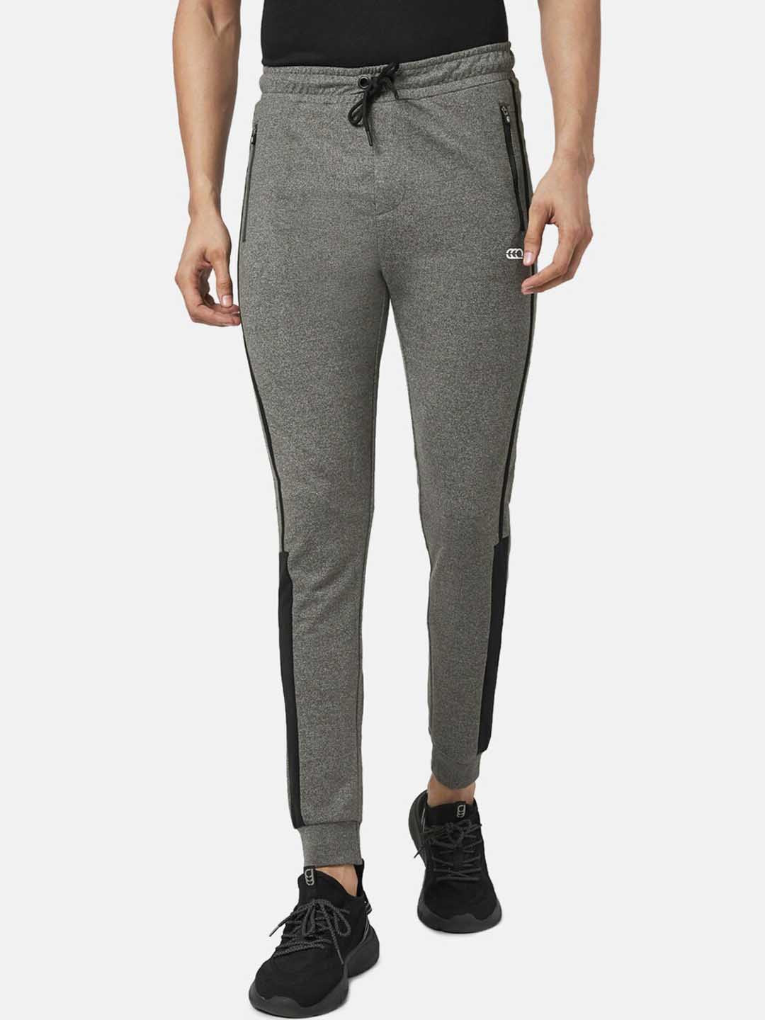 Buy Ajile By Pantaloons Men Grey Solid Slim Fit Joggers - Track Pants ...