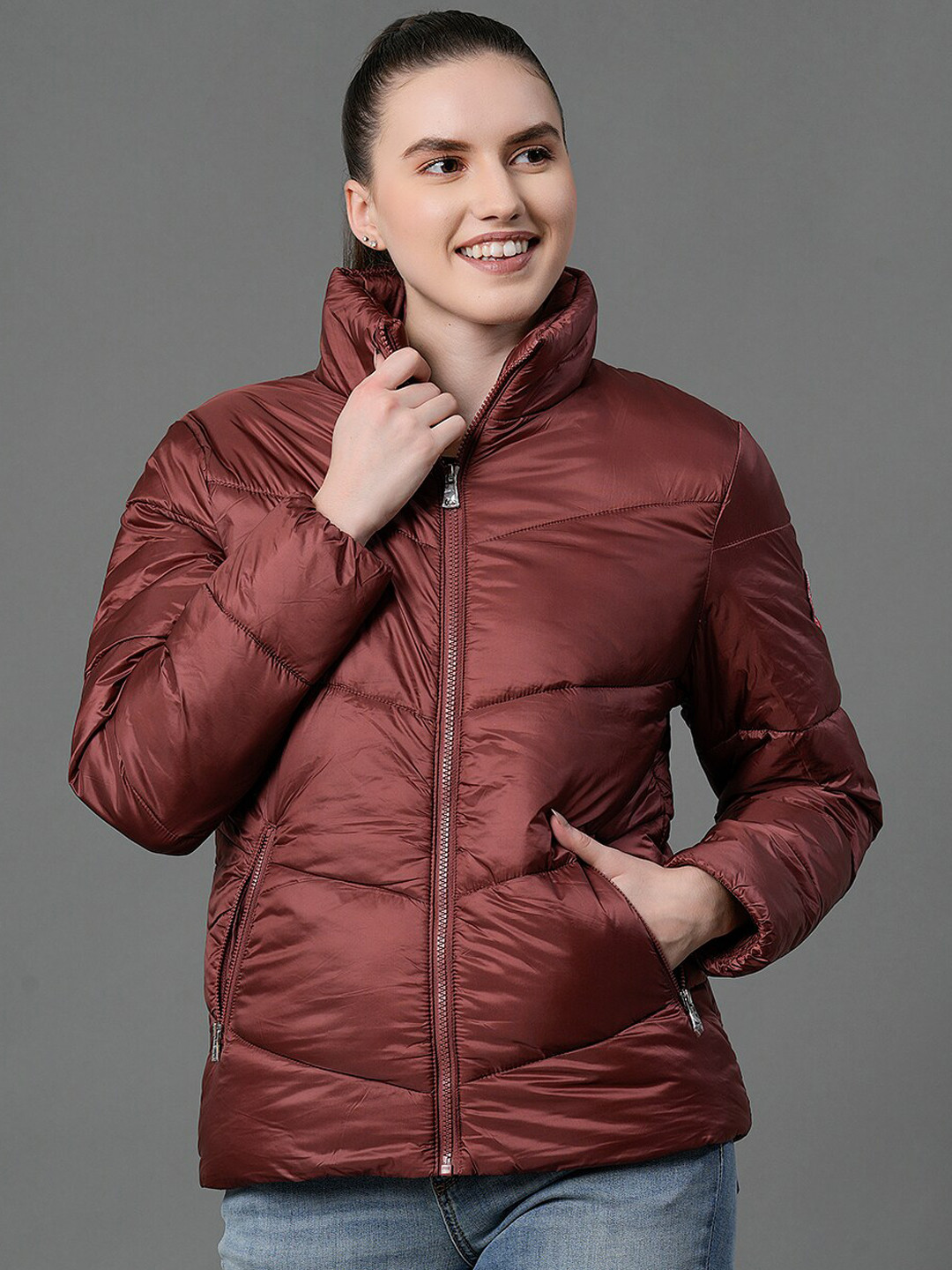 Buy Mode By Red Tape Women Rust Padded Jacket - Jackets for Women ...