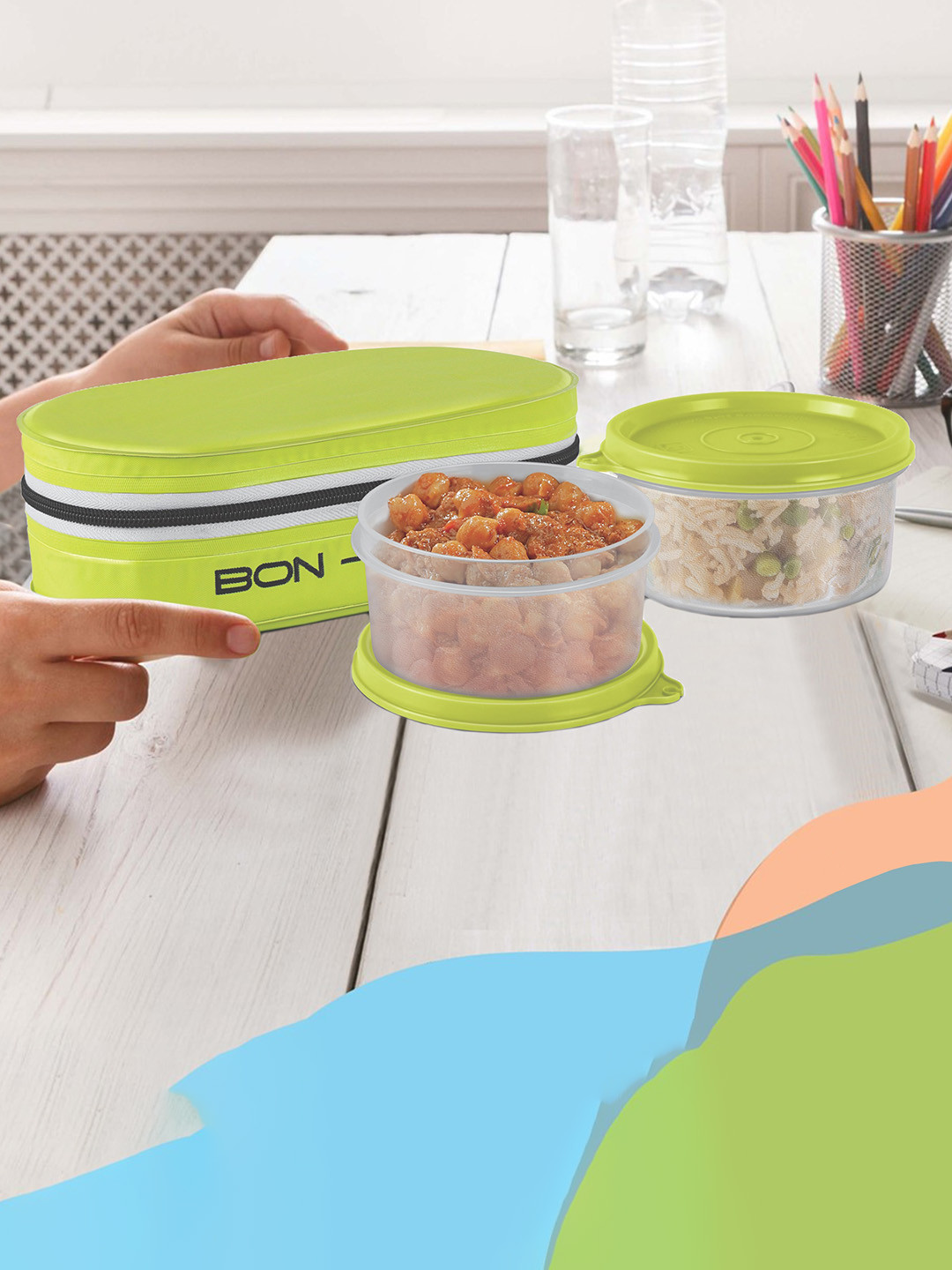 Buy Milton Set Of 2 Green New Bon Bon Lunch Box Containers 280 Ml Each ...