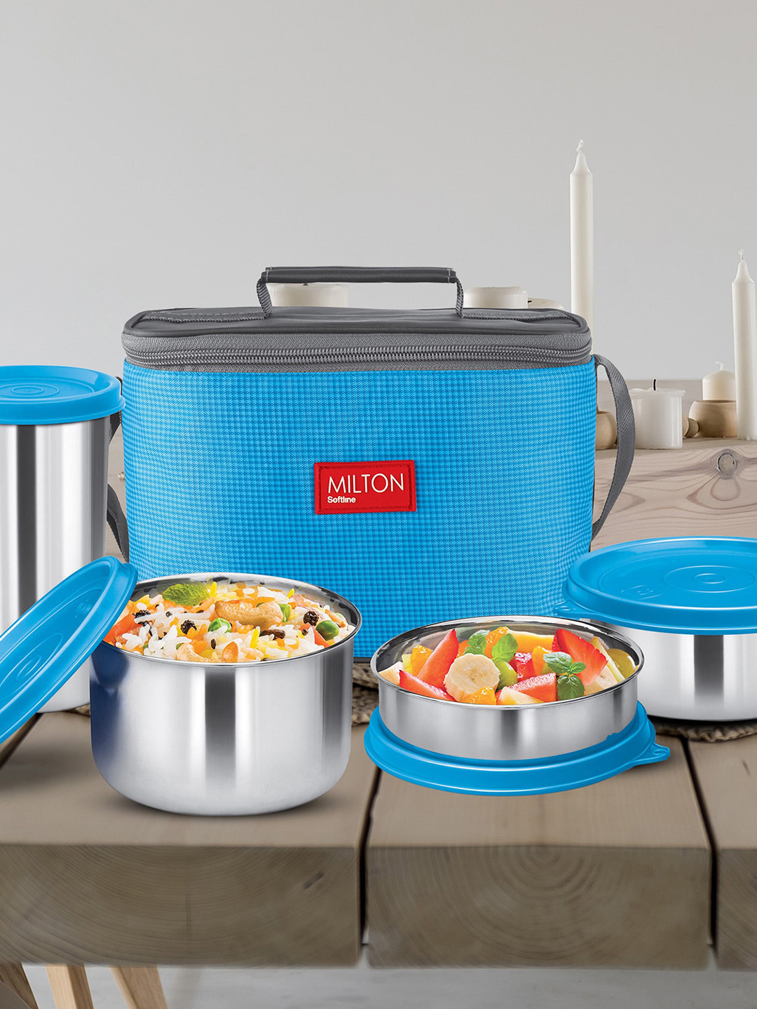Buy Milton Delicious Combo Blue Set Of 4 Stainless Steel Insulated ...