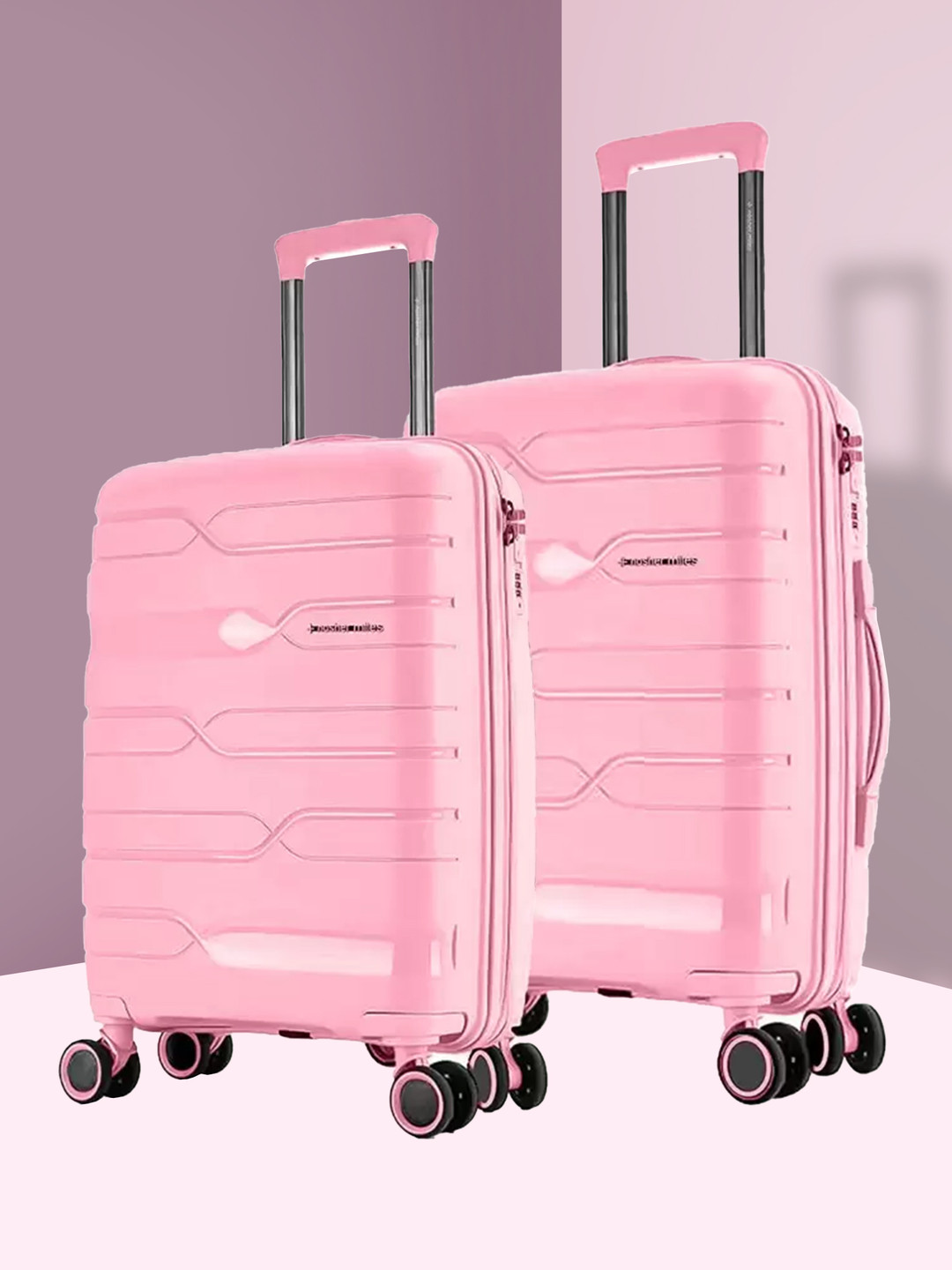 Buy Nasher Miles Paris Polypropylene Small Medium Pink Trolley Bags (55 ...