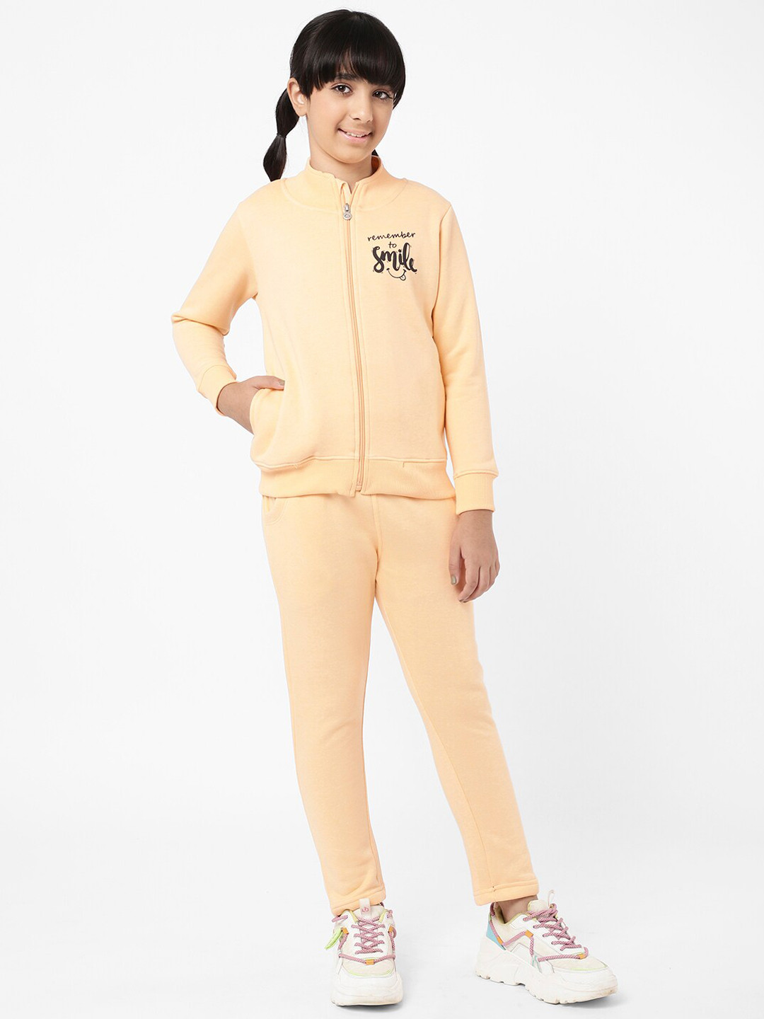 Buy Sweet Dreams Girls Orange Solid Tracksuit - Tracksuits for Girls ...