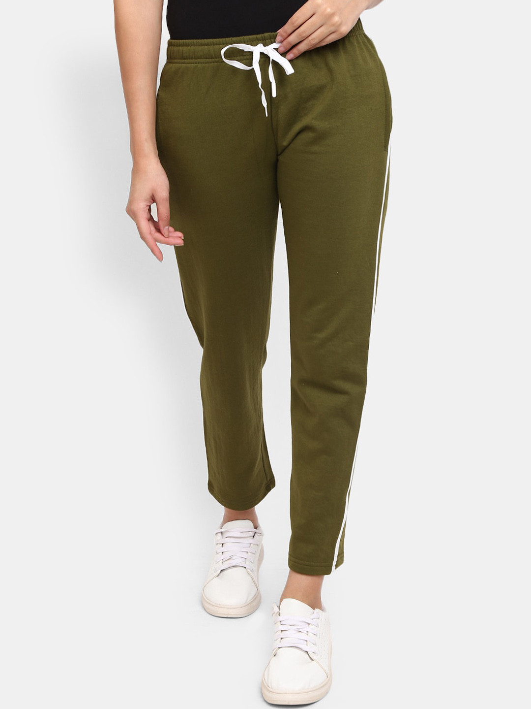 Buy V Mart Women Olive Green Solid Track Pant - Track Pants for Women ...