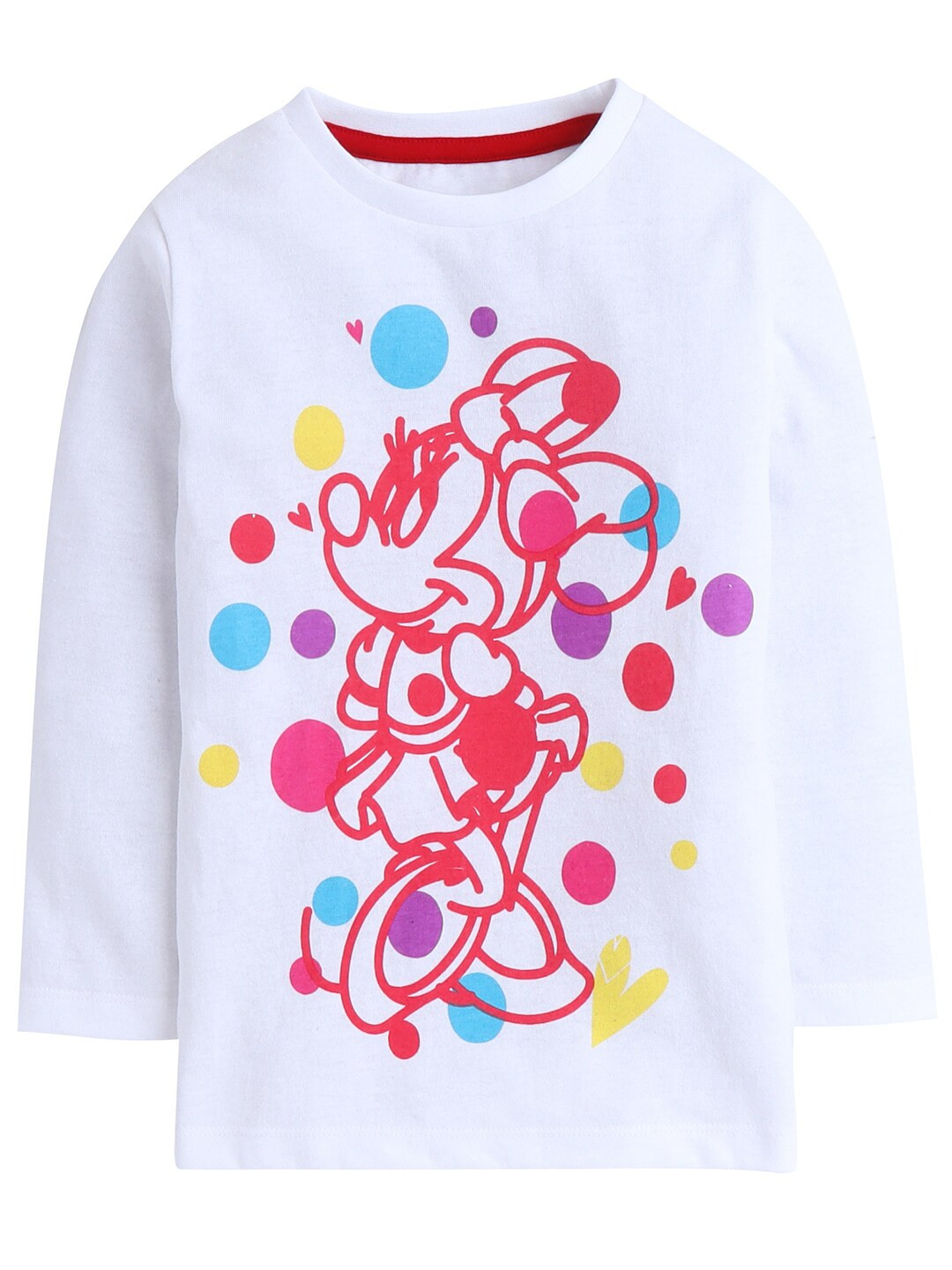 Buy KINSEY Girls White Minnie Mouse Printed Cotton T Shirt - Tshirts ...