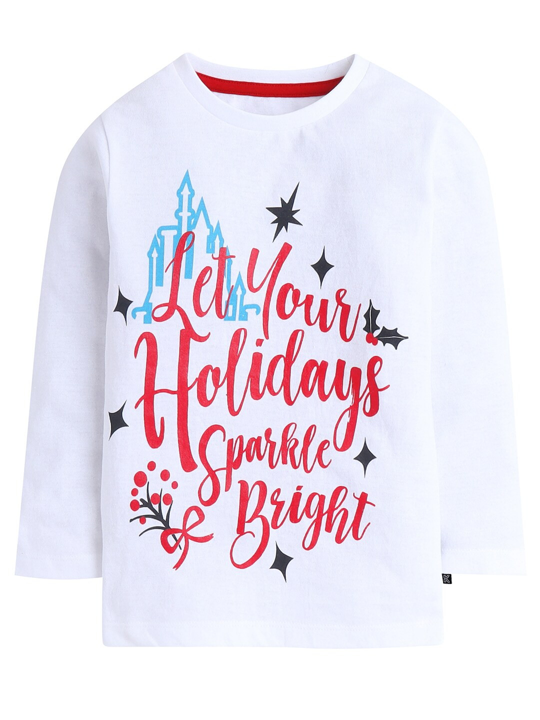 Buy KINSEY Girls White Typography Printed Cotton T Shirt - Tshirts for ...