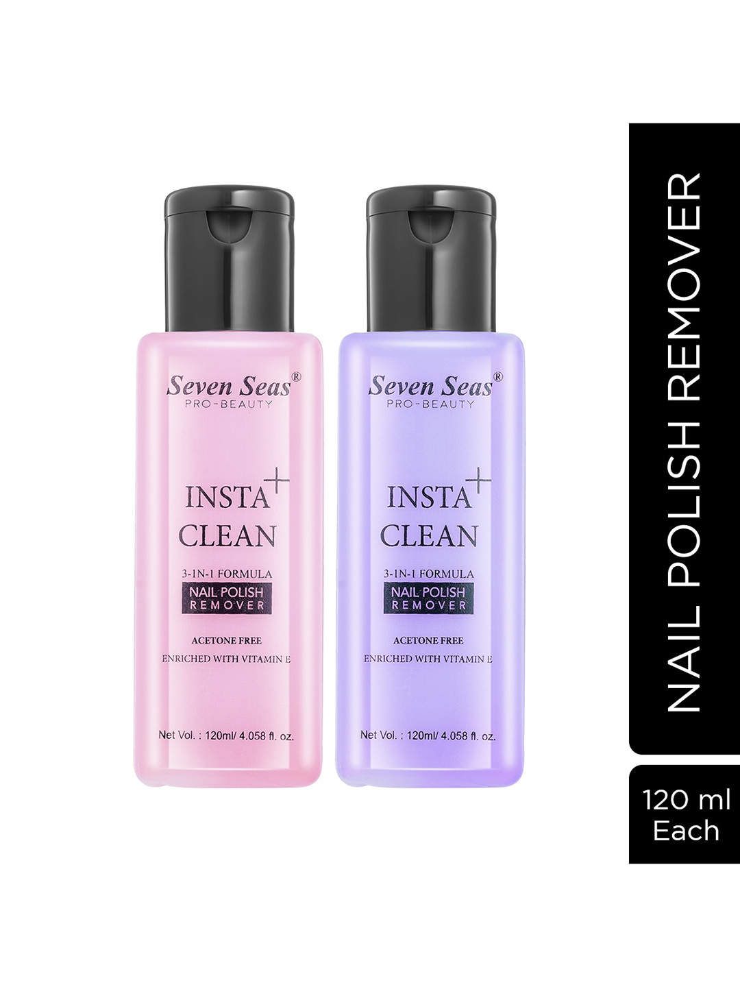 Buy Seven Seas Set Of 2 Insta Clean Acetone Free Nail Polish Remover ...
