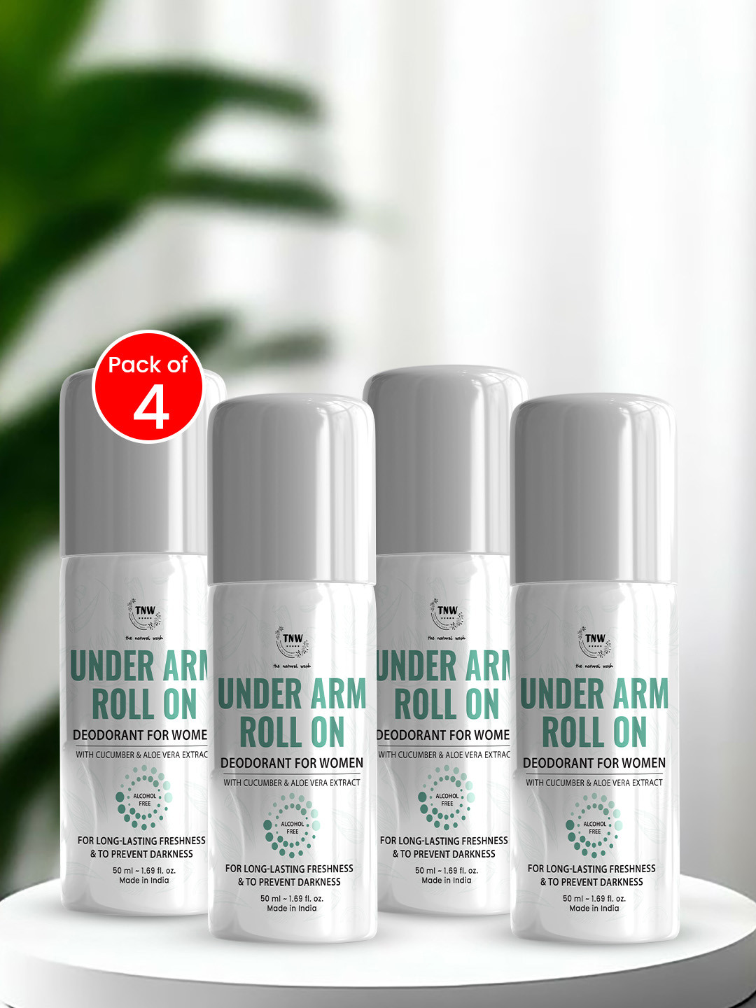 Buy TNW The Natural Wash Set Of 4 Cucumber Aloe Vera Under Arm Roll On ...