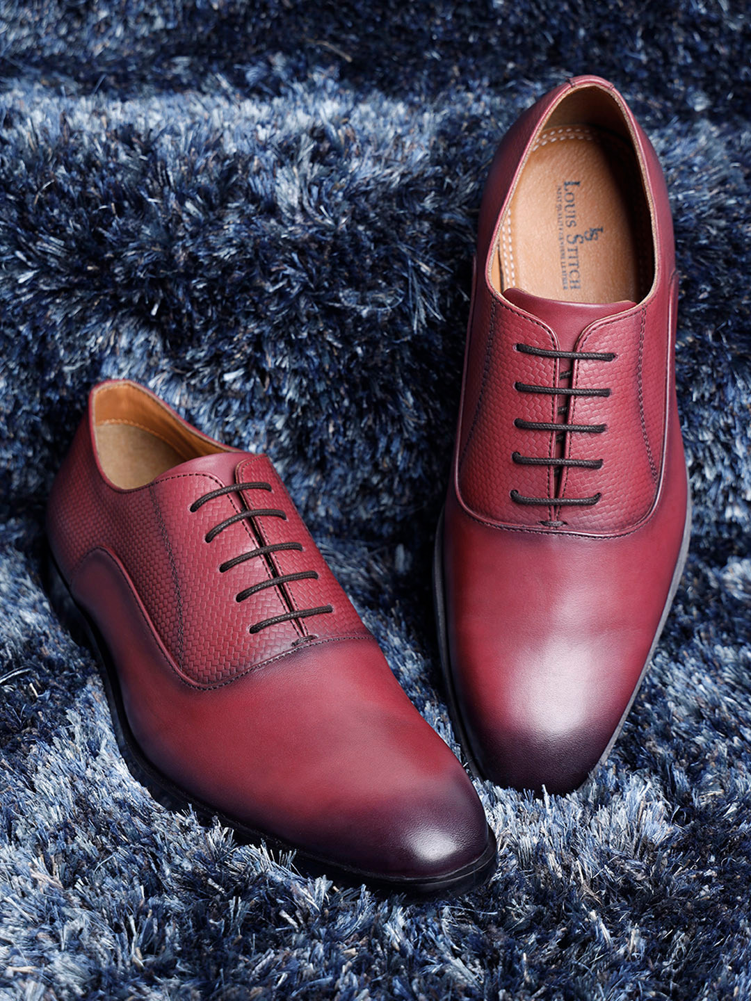 Buy LOUIS STITCH Men Premium Leather Dual Tone Patina Derby Shoes ...