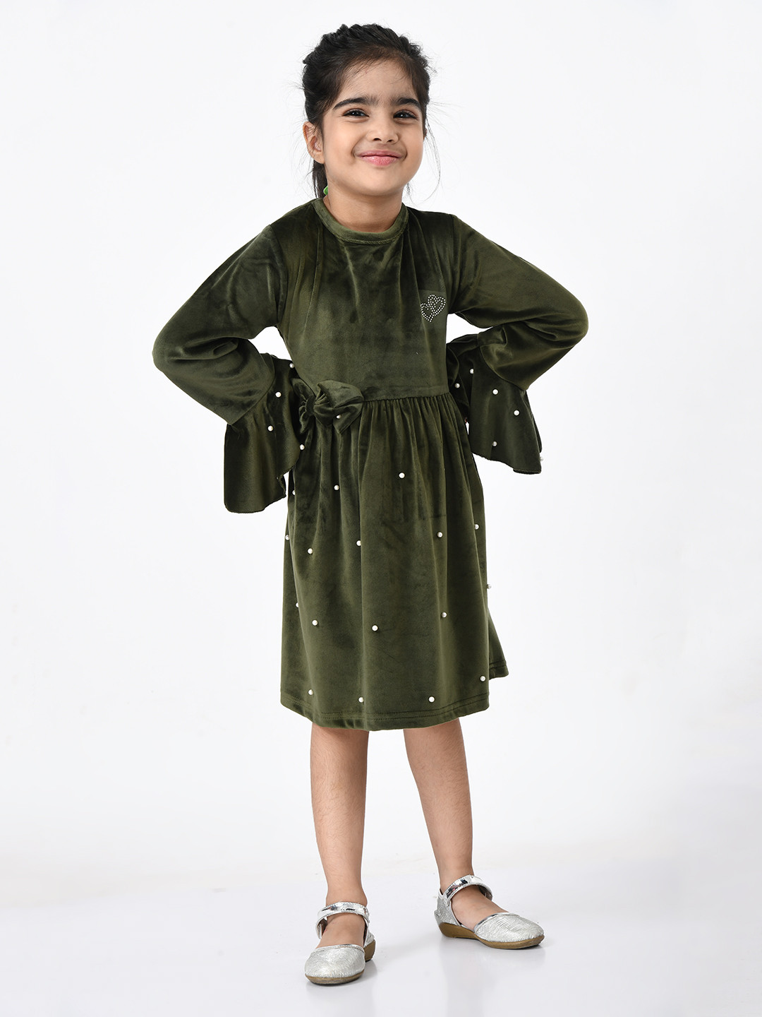 Buy Bella Moda Girls Green Velvet Dress - Dresses for Girls 20638638 ...