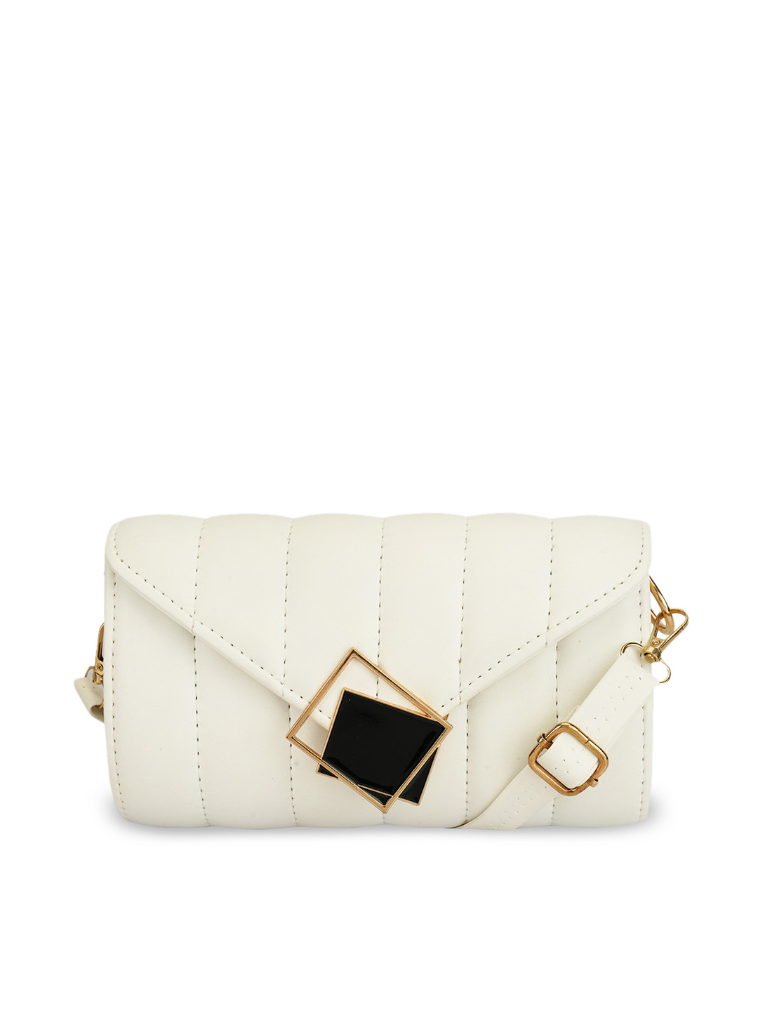 Buy Athena White Structured Sling Bag With Quilted - Handbags for Women ...