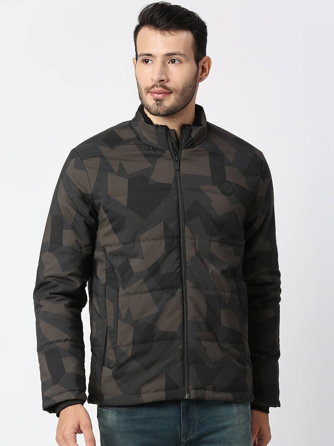 Buy Pepe Jeans Men Green Camouflage Padded Cotton Jacket - Jackets for ...