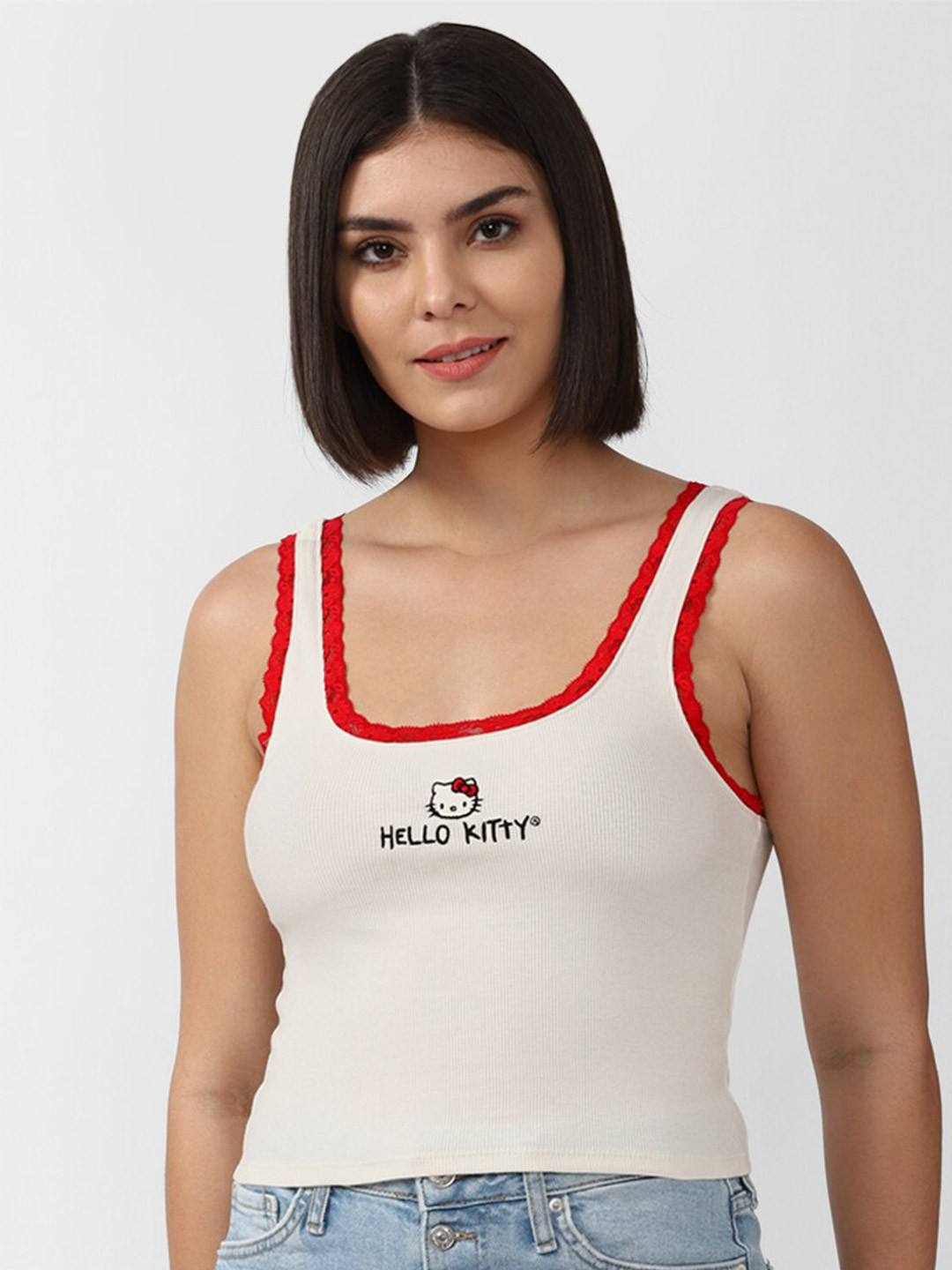 Buy FOREVER 21 Cream Coloured Tank Top - Tops for Women 20647796 | Myntra