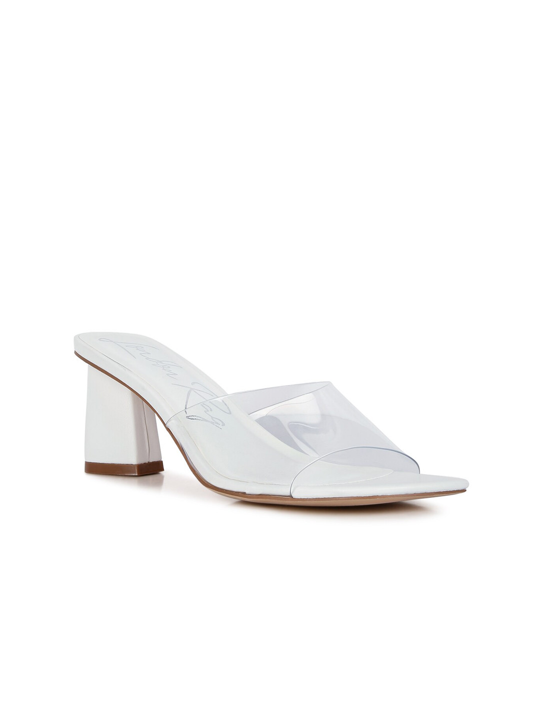 Buy London Rag White & Transparent Solid Block Heels - Heels for Women ...