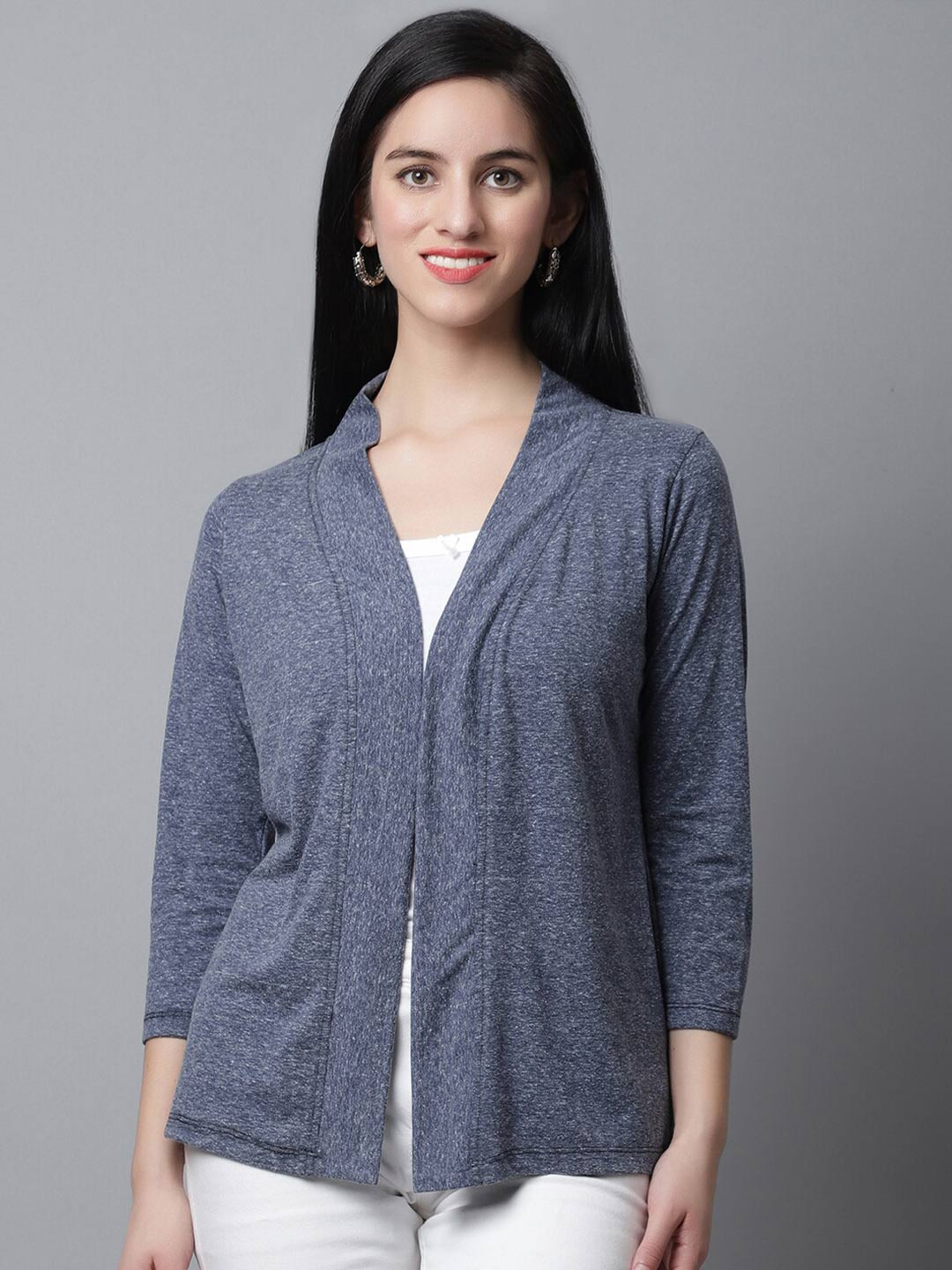 Buy Rute Women Grey Solid Cotton Shrug - Shrug for Women 20652812 | Myntra