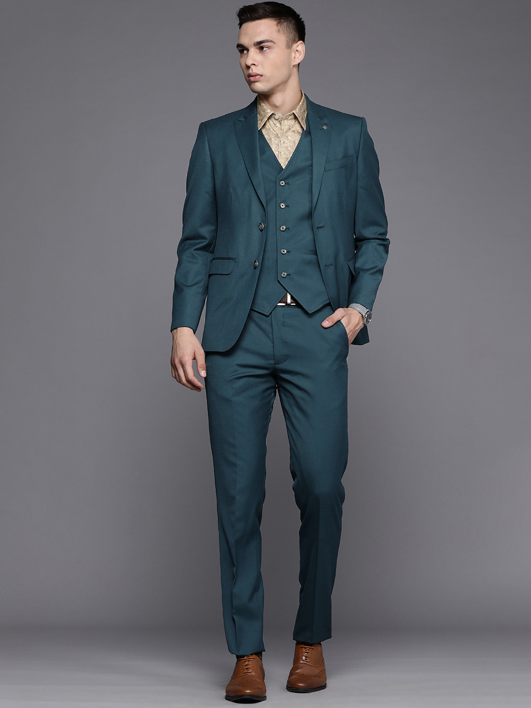 Buy Louis Philippe Men Slim Fit 3 Piece Formal Suit - Suits for Men ...