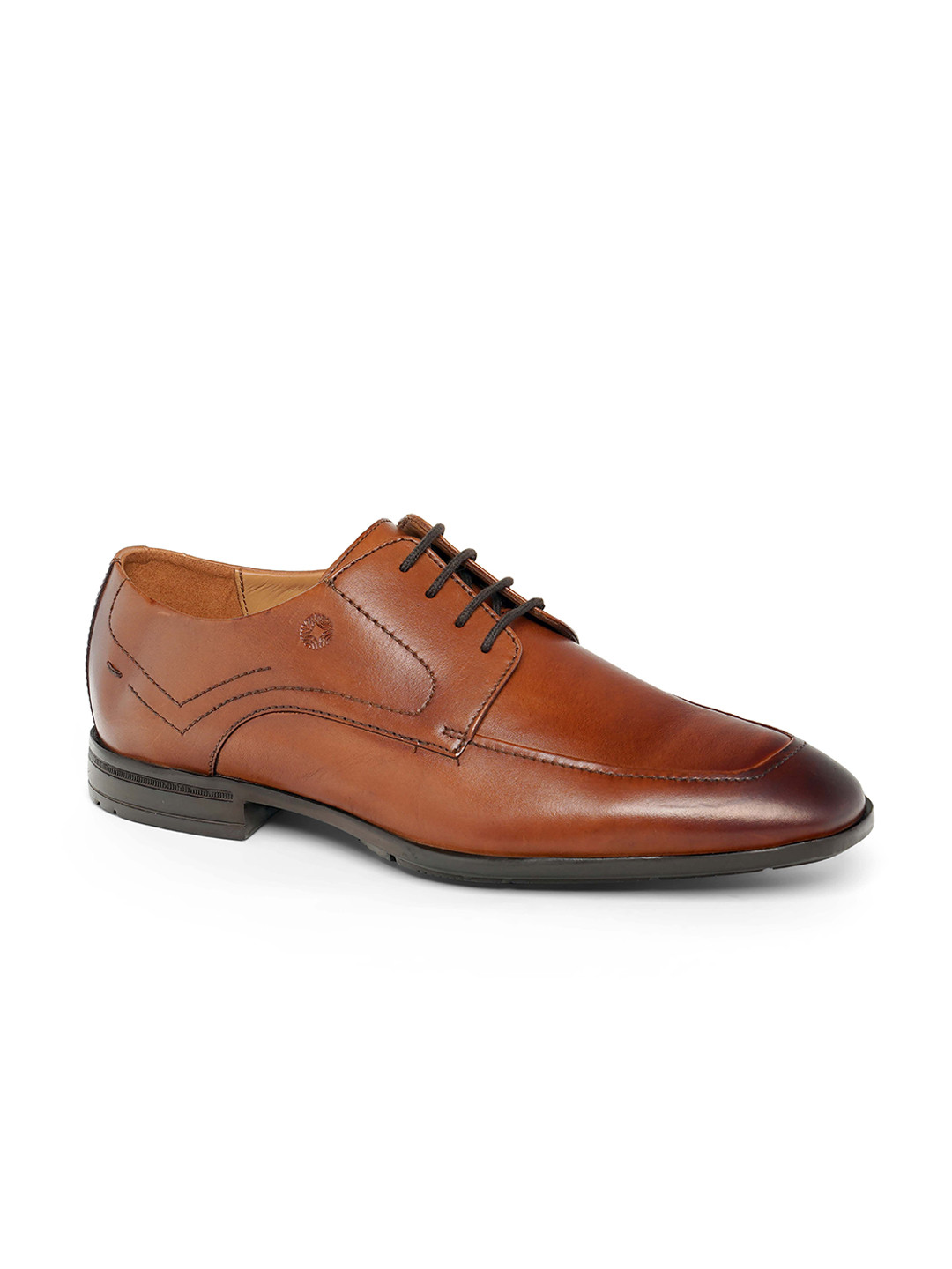 Buy Ruosh Men Tan Brown Solid Leather Formal Derbys - Formal Shoes for ...