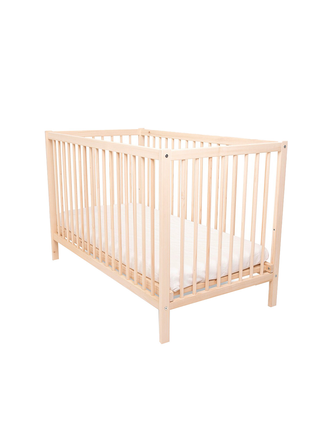 Buy MiArcus Infants Brown Solid 2 Level Crib Natural Wood Baby Cradle ...