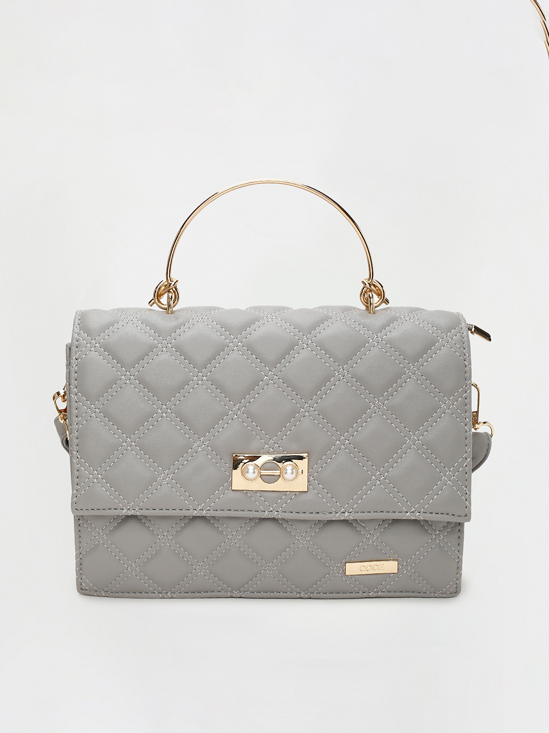 Buy CODE By Lifestyle Textured Synthetic Satchel With Quilted Handbags ...